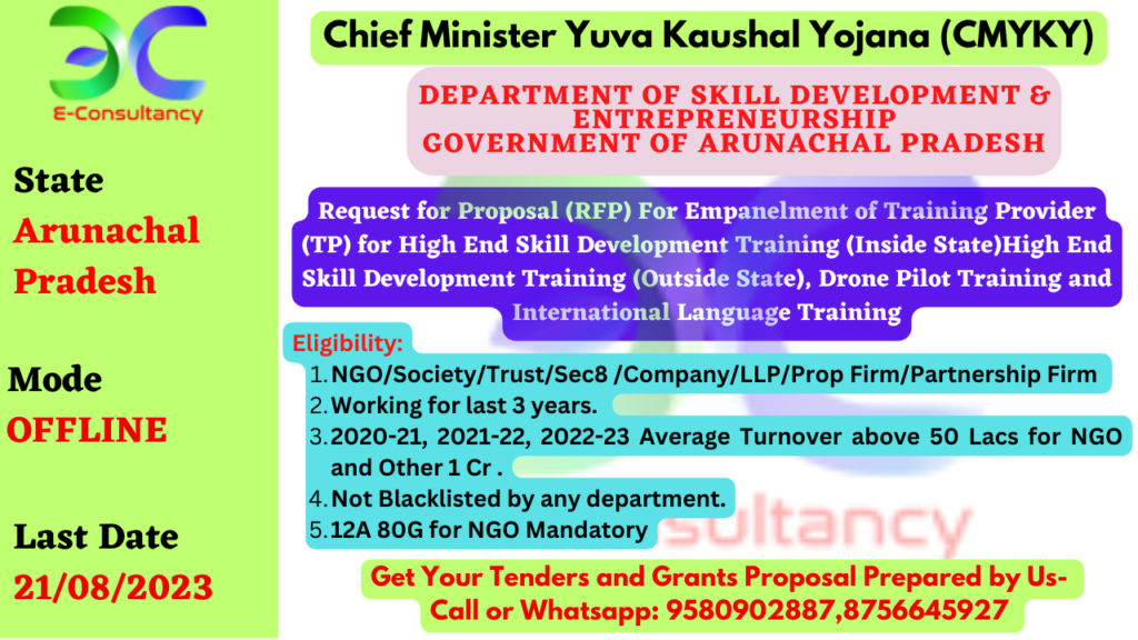 EOI FOR Chief Minister Yuva Kaushal Yojana (CMYKY) ARUNACHAL PRADESH ...